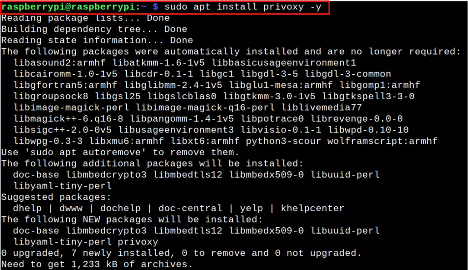 Privoxy ярдәмендә Raspberry Pi Proxy Server урнаштырыгыз 2070_2