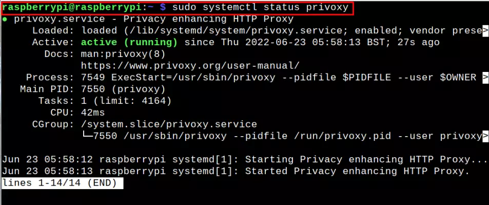 Privoxy वापरून Raspberry Pi Proxy Server सेट करा 2070_7