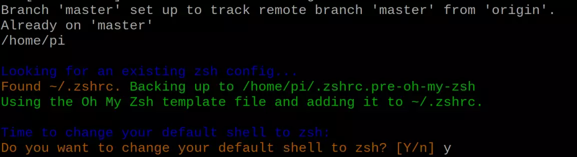 Kako namestiti in nastaviti Zsh (lupino Z) na Raspberry Pi 2086_3