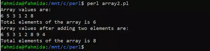 Suav Array Length hauv PERL 2181_2