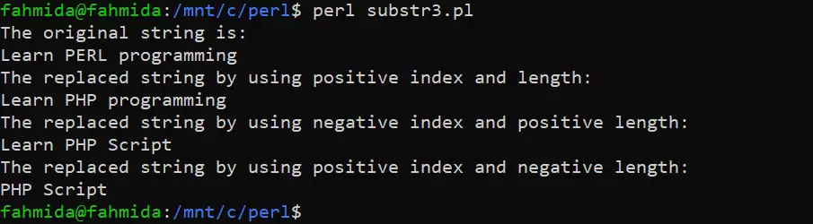 Përdorimi i funksionit PERL substr(). 2185_3