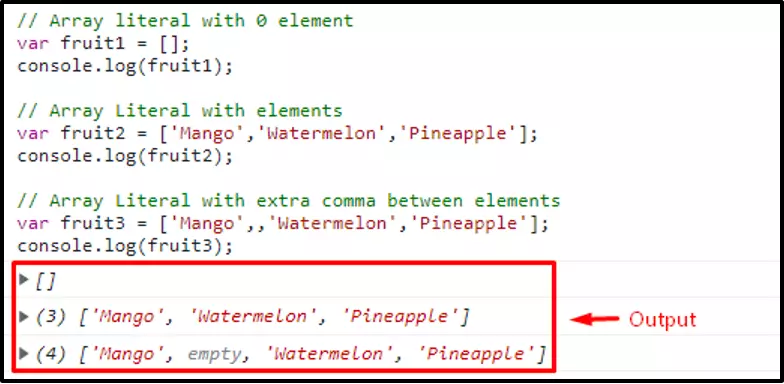 ប្រភេទនៃអក្សរសាស្ត្រ JavaScript 2248_1