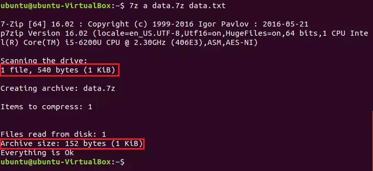 Ubuntu-da 7Zip Sıxılma Alətini quraşdırın 2309_5