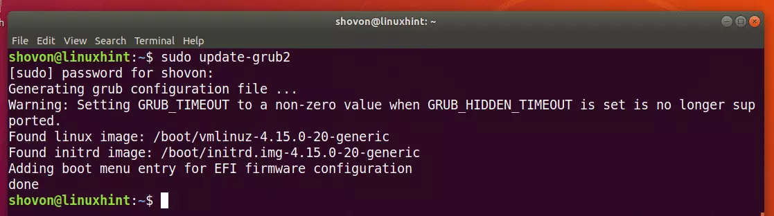 كيفية استخدام GRUB Rescue على Ubuntu 18.04 LTS 2321_15