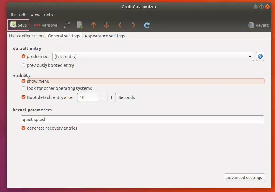 Installer Grub Customizer på Ubuntu 2322_27