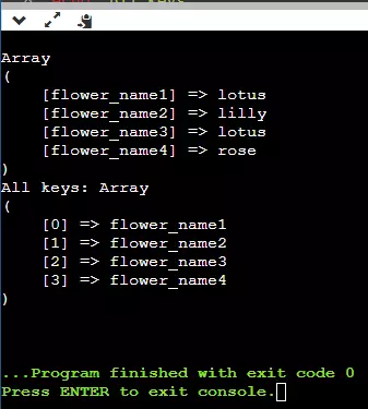 PHP array_keys () Fungsi 2354_1