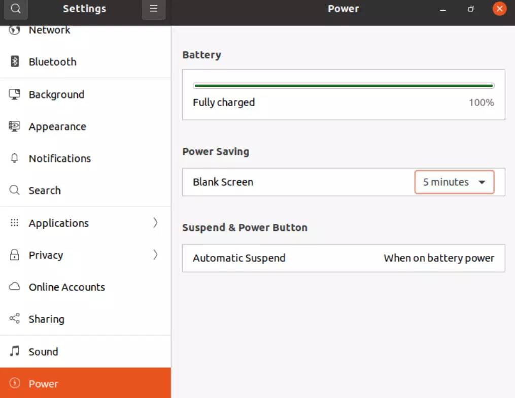 Deaktiver strømsparing i Ubuntu 23_1
