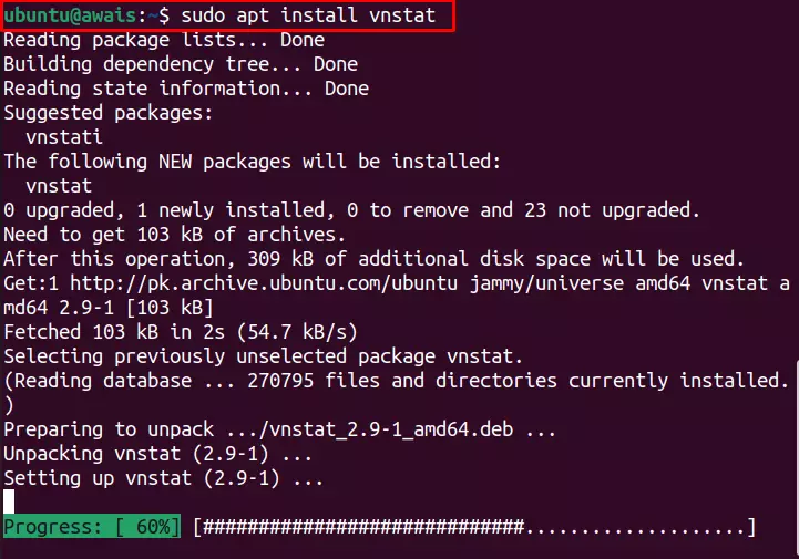 Ako nainštalovať a používať vnStat na Ubuntu 22.04 2420_1