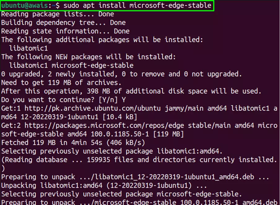 ווי צו ינסטאַלירן Microsoft Edge Browser אויף Ubuntu 22.04 2422_6