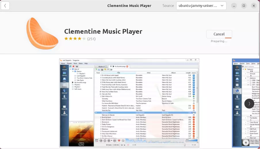 Nola instalatu Clementine Music Player Ubuntu 22.04-n 2423_15