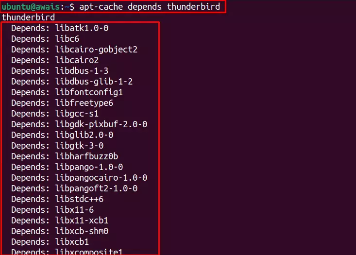 Πώς να ελέγξετε τις εξαρτήσεις ενός πακέτου στο Ubuntu 22.04 2424_2