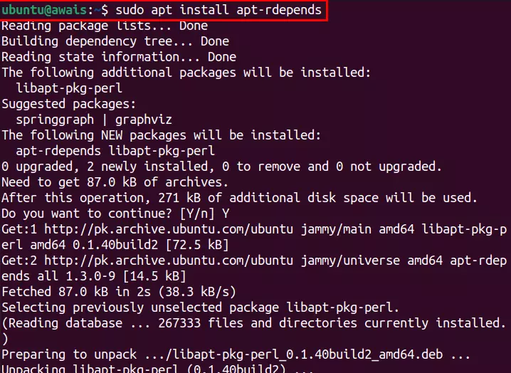 Ubuntu 22.04 da paketning bog'liqligini qanday tekshirish mumkin 2424_4