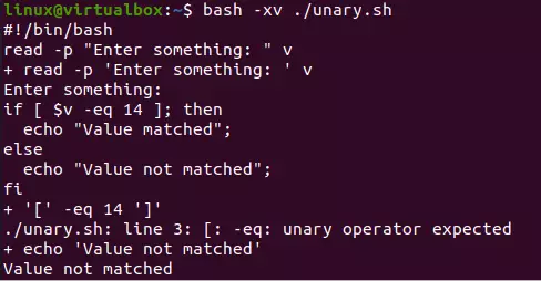 સમસ્યા ઉકેલો: Bash Unary Operator અપેક્ષિત 242_5