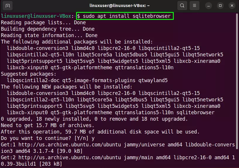 Hvordan installere SQLite 3 i Ubuntu 22.04 2434_7