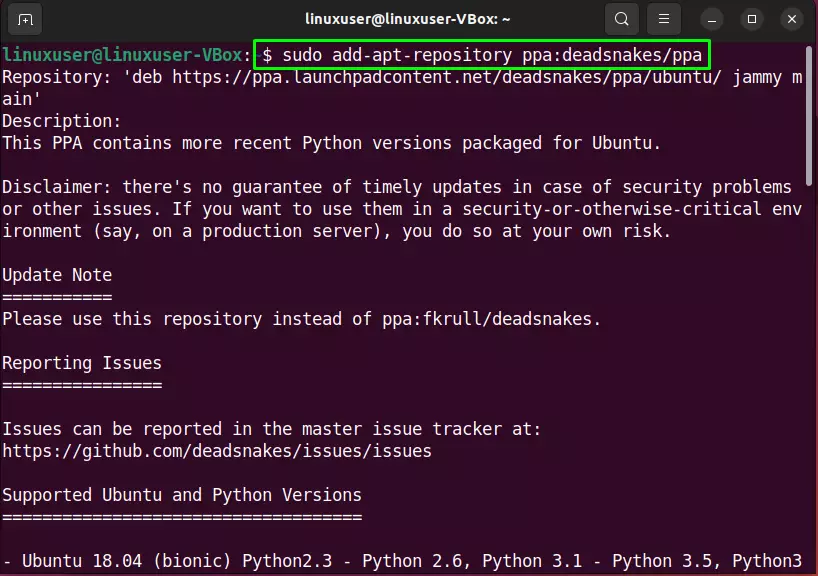 Sådan installeres Python 3.9 på Ubuntu 22.04 2435_3