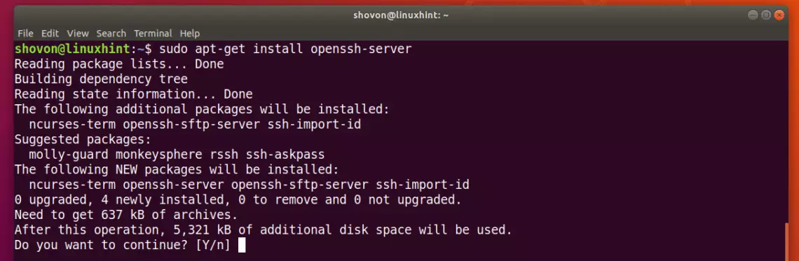 Come abilitare il server SSH su Ubuntu 18.04 LTS 2442_4
