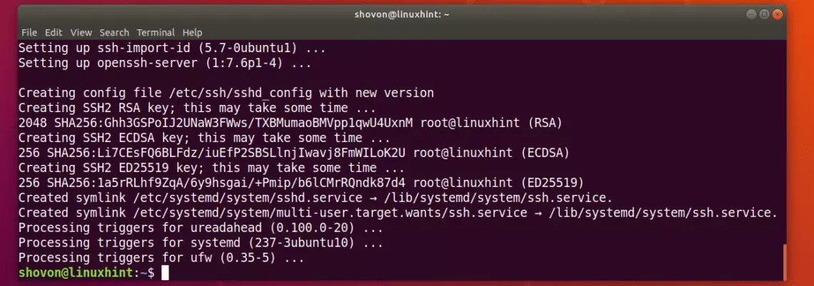 Come abilitare il server SSH su Ubuntu 18.04 LTS 2442_5