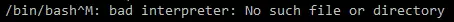 Resolver o problema: Bin/Bash^M: Intérprete incorrecto: non hai ningún ficheiro ou directorio