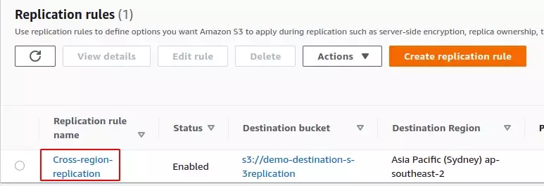 Configure Replication Rules on AWS S3 2466_9