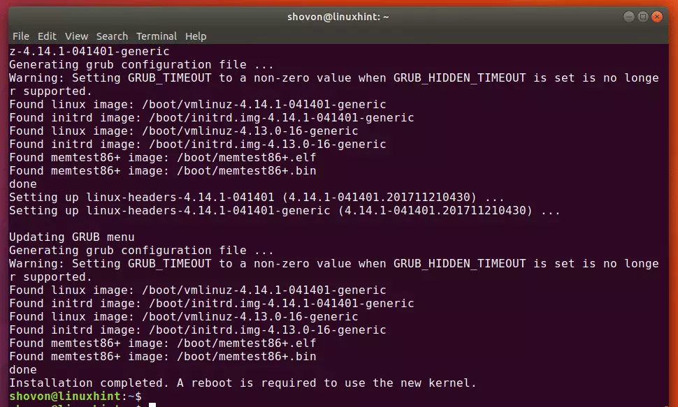 Giunsa ang pag-upgrade sa kernel sa Ubuntu 17.10 2488_10