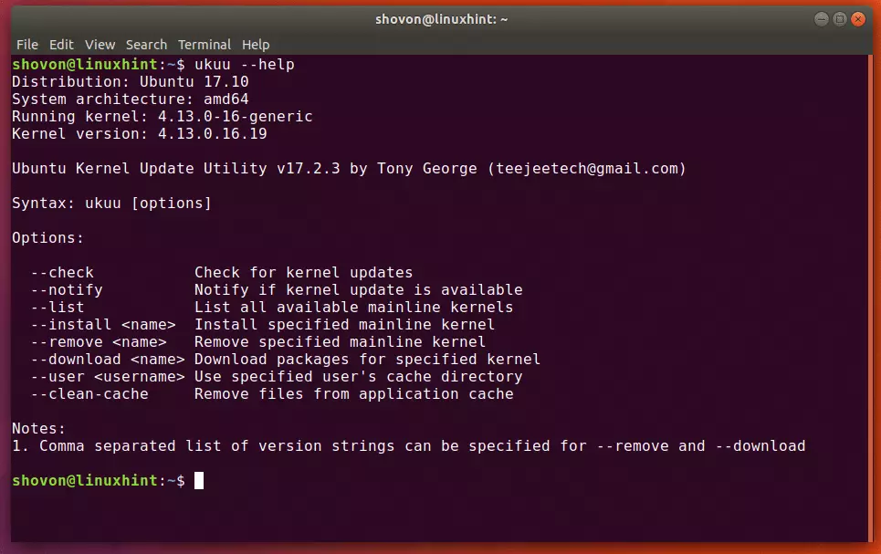 Bagaimana untuk menaik taraf kernel pada Ubuntu 17.10 2488_6