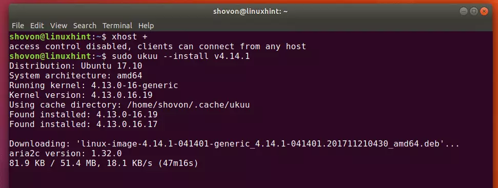 Conas an eithne a uasghrádú ar Ubuntu 17.10 2488_9