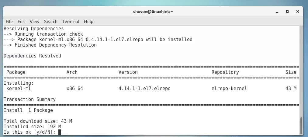 CentOS 7 මත කර්නලය උත්ශ්‍රේණි කරන්නේ කෙසේද 2489_8