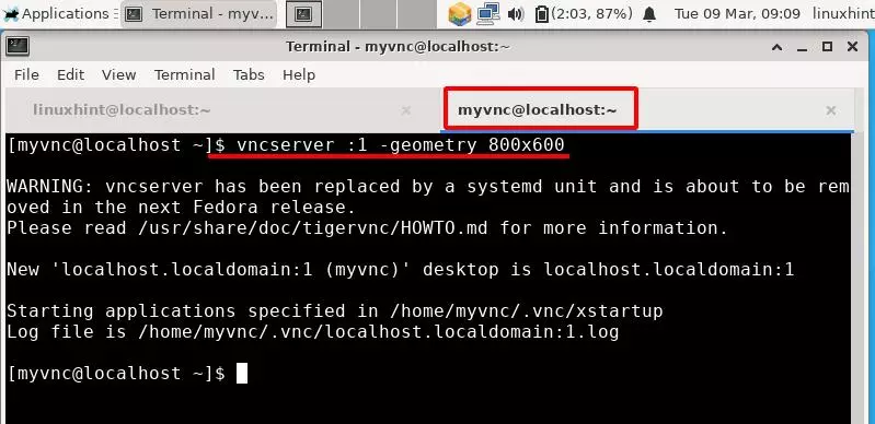 په فیډورا لینکس کې د VNC سرور څنګه تنظیم کړئ؟ 2532_5