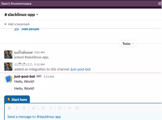 Ungawuthumela kanjani umlayezo ku-Slack Channel usebenzisa i-Bash 2657_8