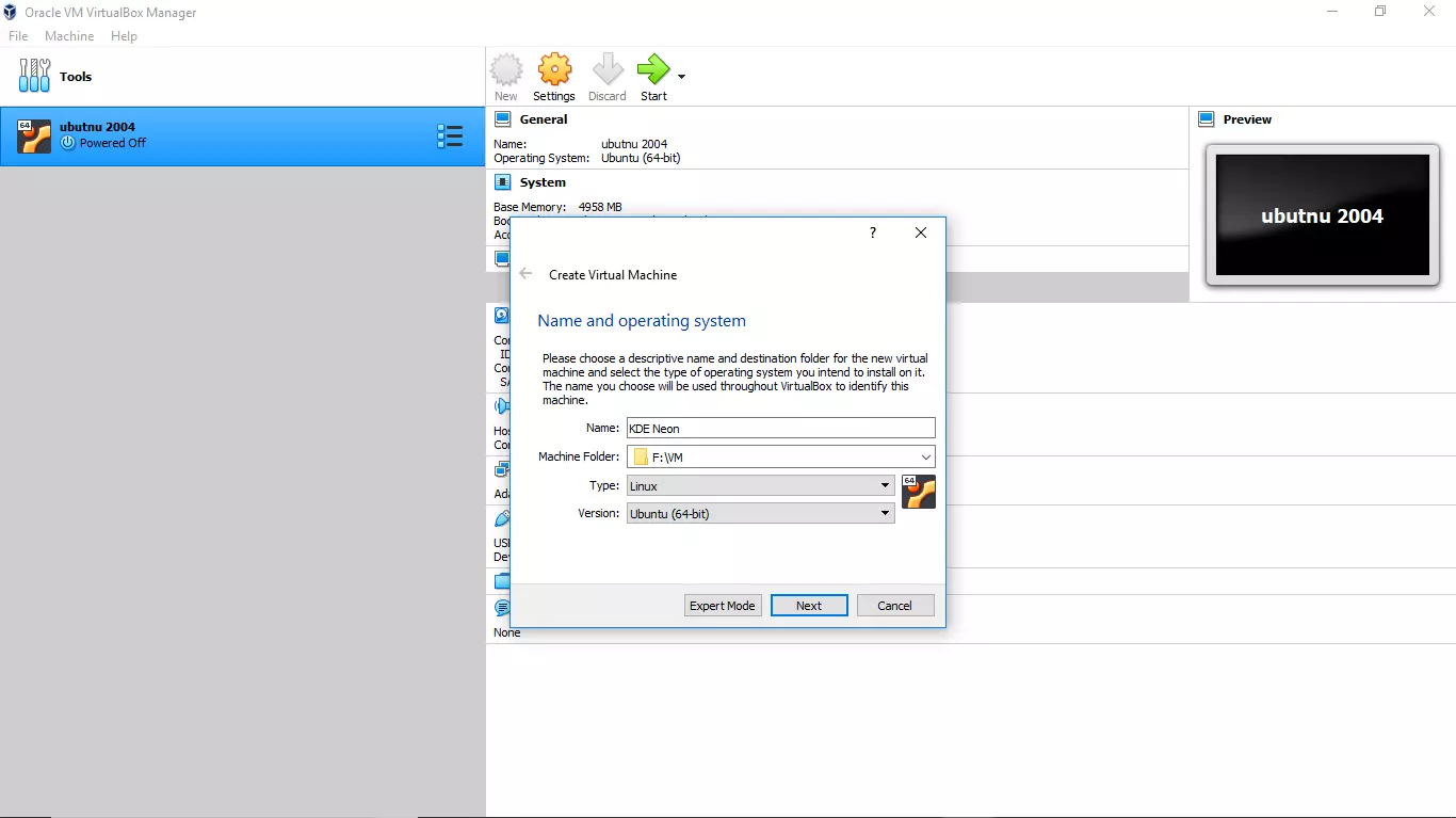 Oracle VirtualBox Manager에 KDE Neon 5.20.4를 설치하는 방법 2680_2