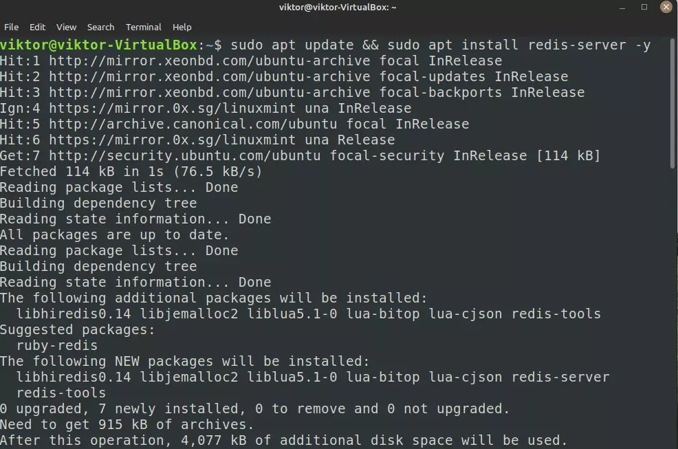Linux Mint-ga Redis-ni o'rnating 2703_1