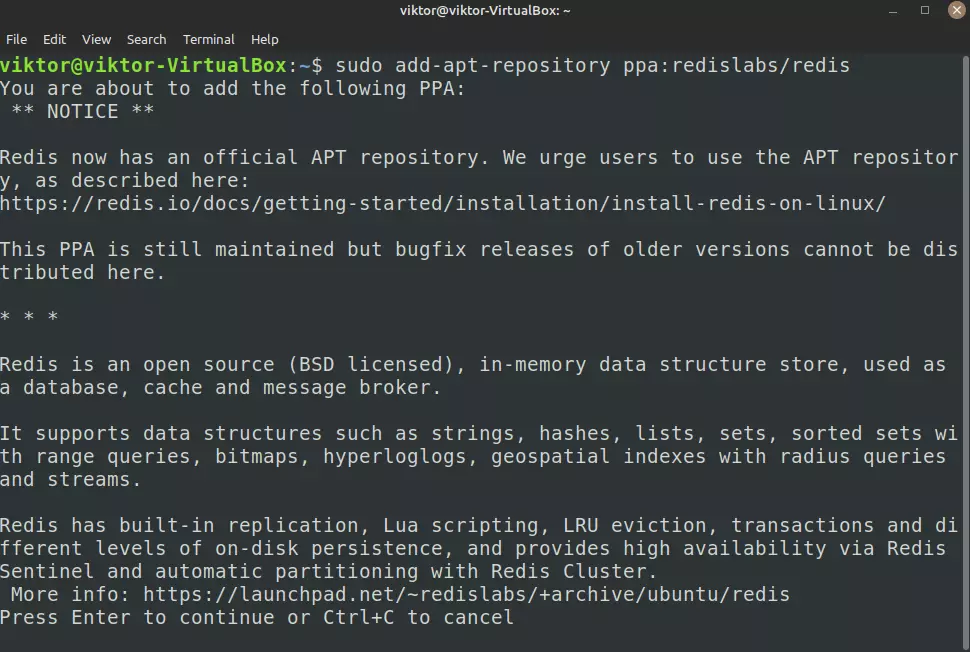 დააინსტალირეთ Redis Linux Mint-ზე 2703_3