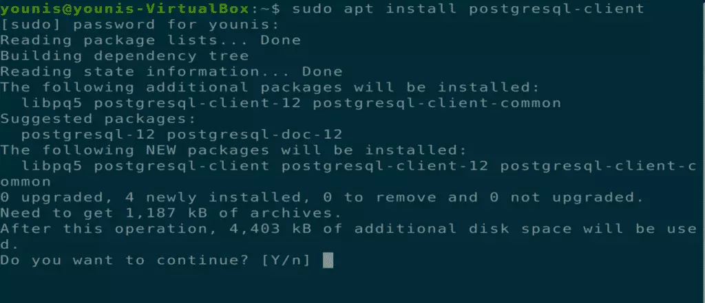 Ubuntu 20.04 'ਤੇ PostgreSQL ਡੇਟਾਬੇਸ ਨੂੰ ਕਿਵੇਂ ਸਥਾਪਿਤ ਅਤੇ ਸੈਟ ਅਪ ਕਰਨਾ ਹੈ 2708_4