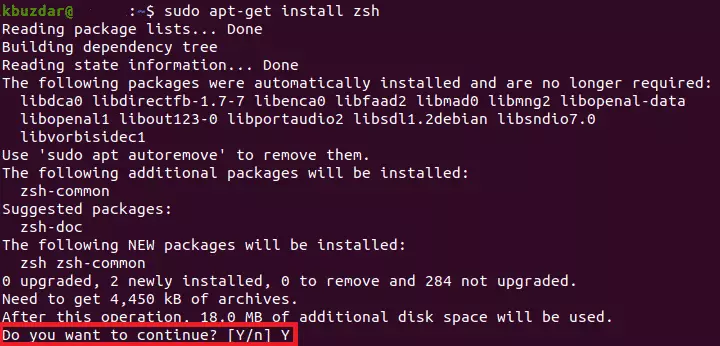 Ubuntu 20.04 گە ZSH نى قاچىلاڭ 2750_4