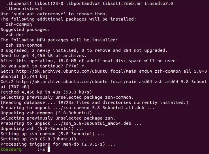 Instalējiet ZSH Ubuntu 20.04 2750_5