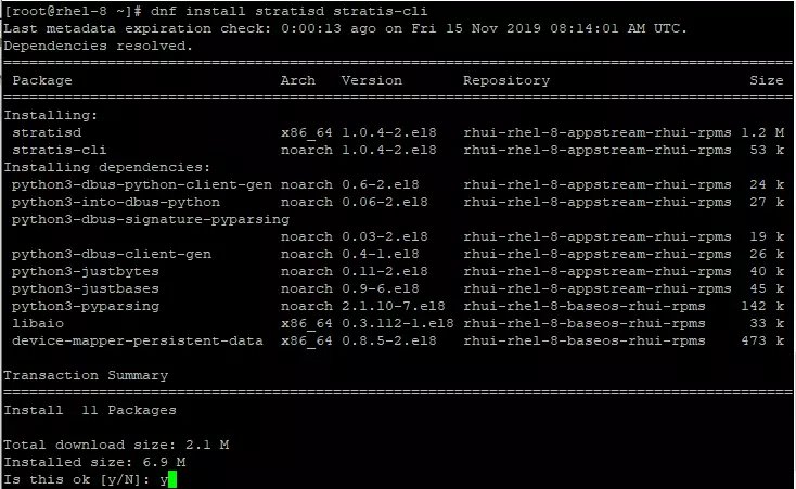 Како да управувате со слоевито локално складирање со Stratis на RHEL 8 2805_1