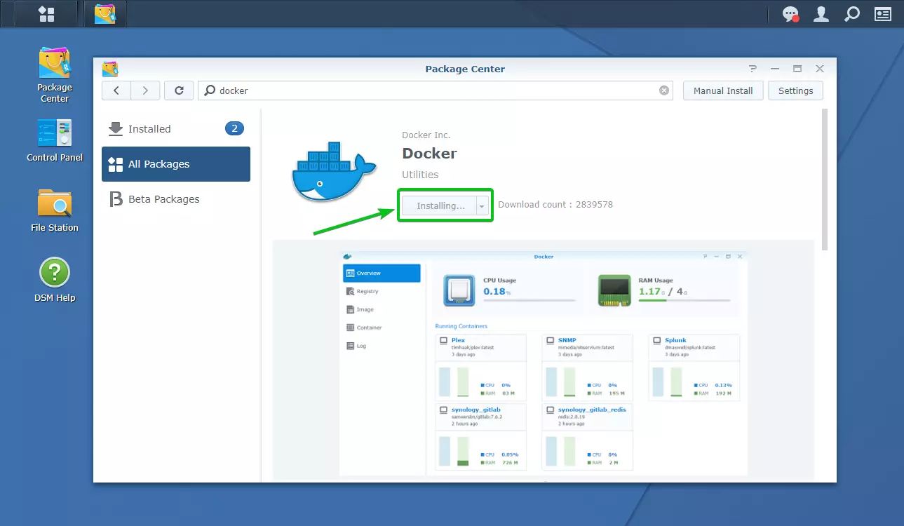 פליסנדיק דאָקקער קאַנטיינערז אויף Synology NAS 2869_6