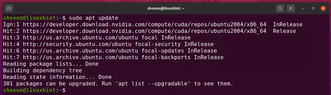 Ubuntu 20.04 LTS මත CUDA ස්ථාපනය කරන්නේ කෙසේද? 2872_27