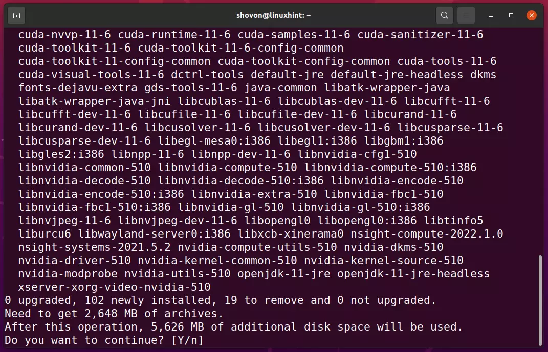 Ubuntu 20.04 LTS මත CUDA ස්ථාපනය කරන්නේ කෙසේද? 2872_34