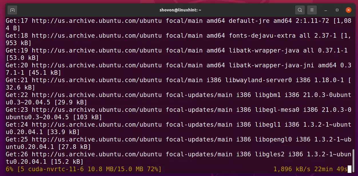 Ubuntu 20.04 LTS මත CUDA ස්ථාපනය කරන්නේ කෙසේද? 2872_35