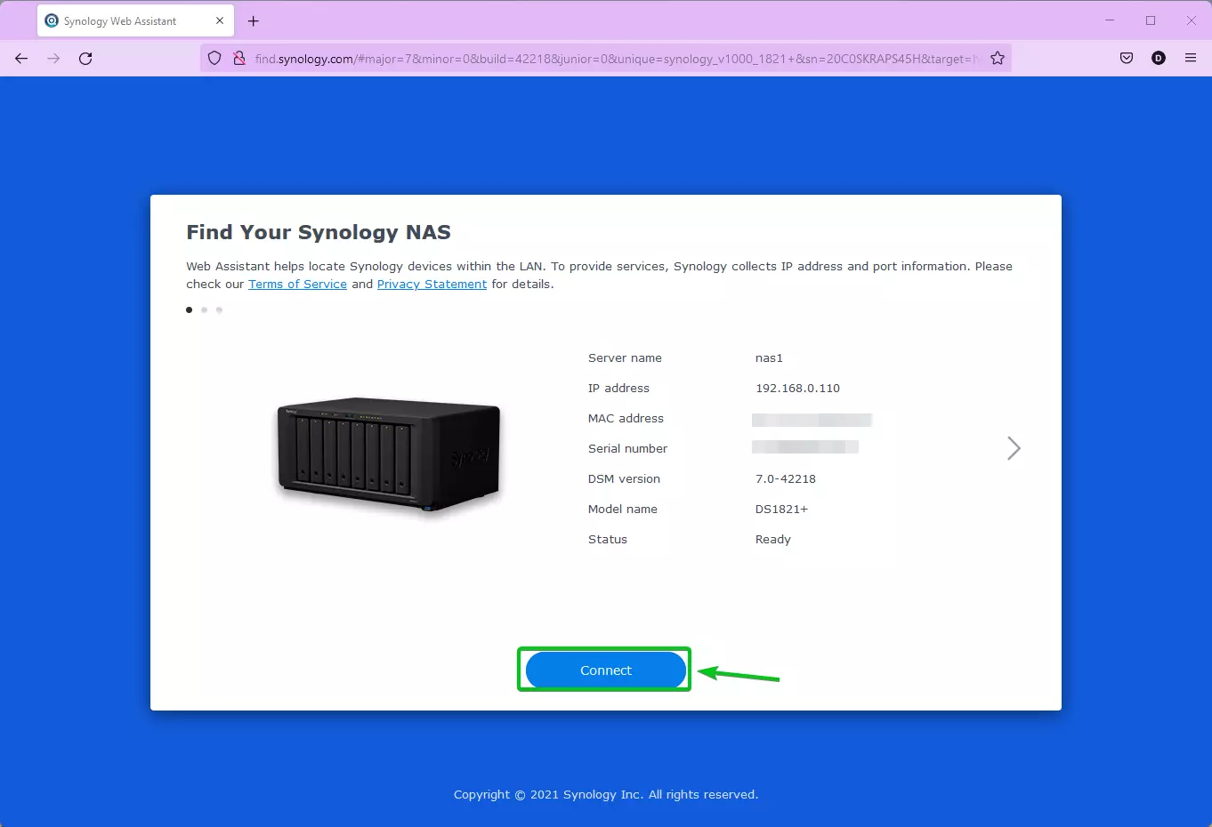 ကျွန်ုပ်၏ကွန်ရက်တွင် ကျွန်ုပ်၏ Synology NAS ကို မည်သို့ရှာနိုင်မည်နည်း။ 2877_1