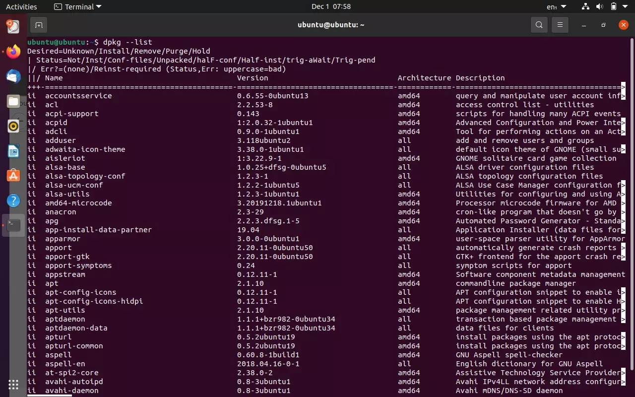 Få liste over installerte pakker på Ubuntu 20.10 2884_1