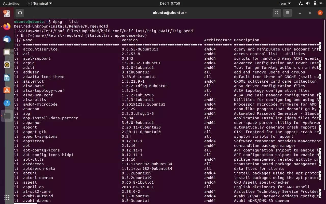 Meunang Daptar bungkusan Dipasang dina Ubuntu 20.10 2884_1