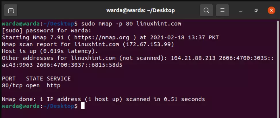 Nola erabili Nmap komandoa Ubuntu 20.04-n 2900_12