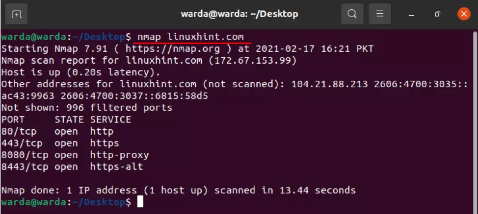 Az Nmap parancs használata Ubuntu 20.04-en 2900_2