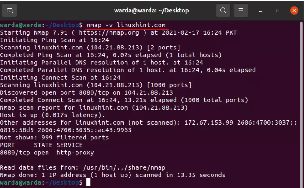 วิธีใช้คำสั่ง Nmap บน Ubuntu 20.04 2900_4