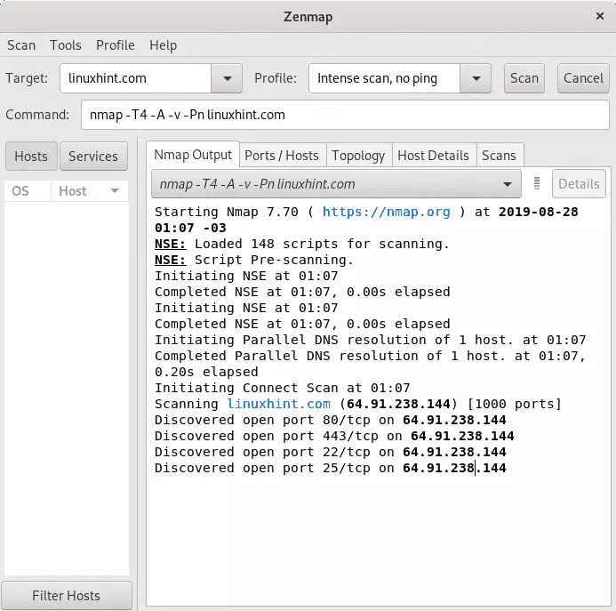 Ubuntu ۽ Debian تي Zenmap (Nmap GUI) انسٽال ڪرڻ ۽ استعمال ڪرڻ 2910_14