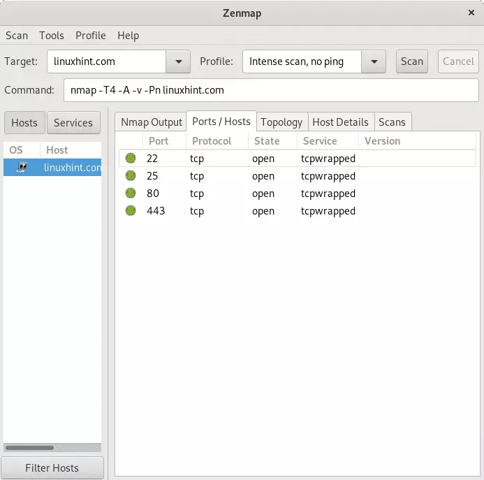 Pag-install at paggamit ng Zenmap (Nmap GUI) sa Ubuntu at Debian 2910_15