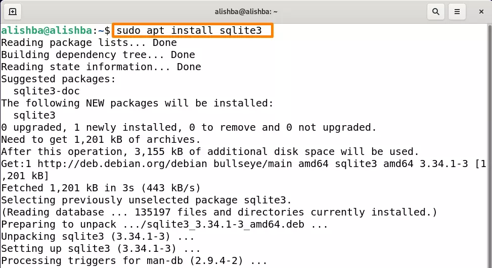 Az SQLite telepítése Debian 11-re 2959_3