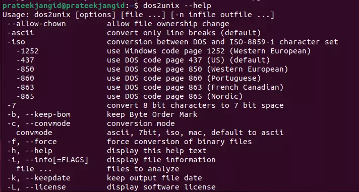 Sådan bruges Dos2unix Command i Linux 29_2